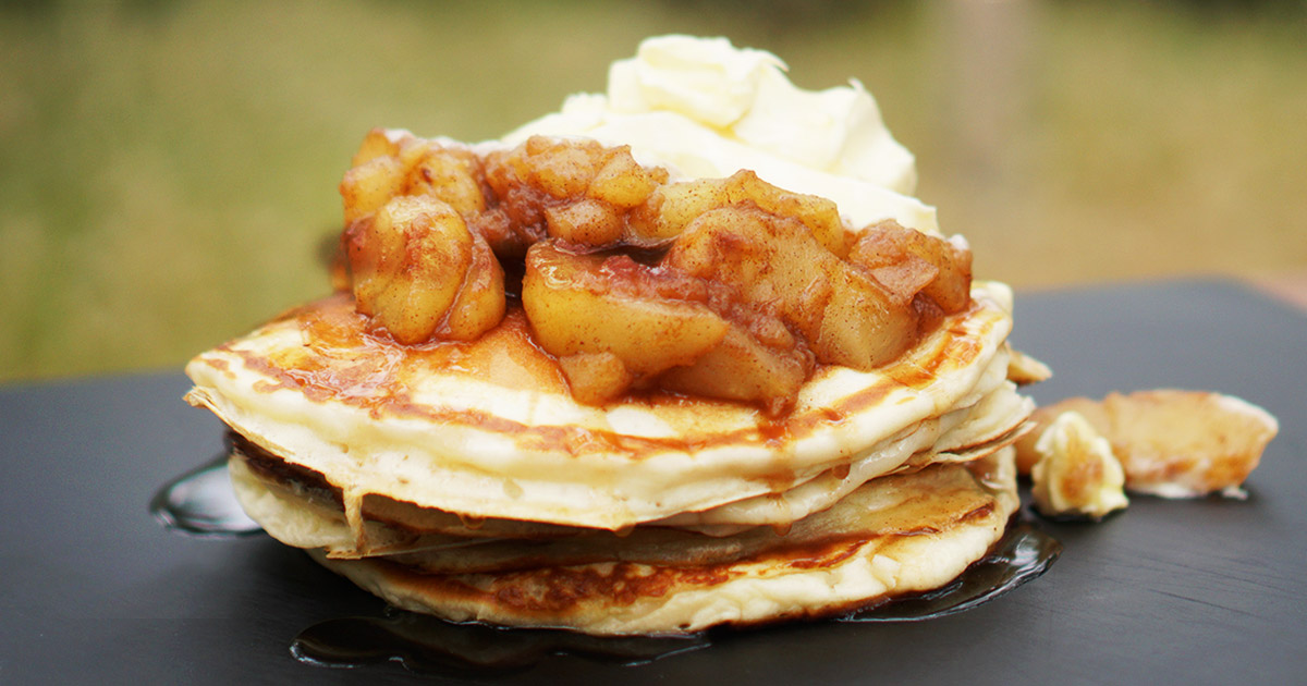 Buttermilk Pancakes with Stewed Apples | Snowys Blog