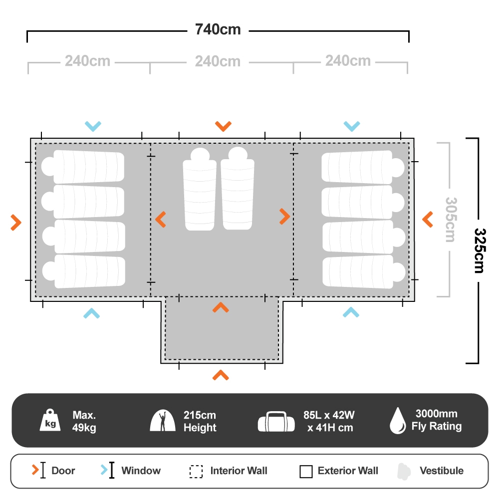 Outdoor Connection Galaxy Plus Family Tent | Snowys Outdoors